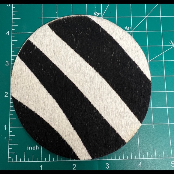 Hand Crafted | Dining | Leather Coasters 4 Set Zebra Genuine Cowhide ...
